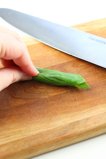 How To Chiffonade Fresh Basil Leaves