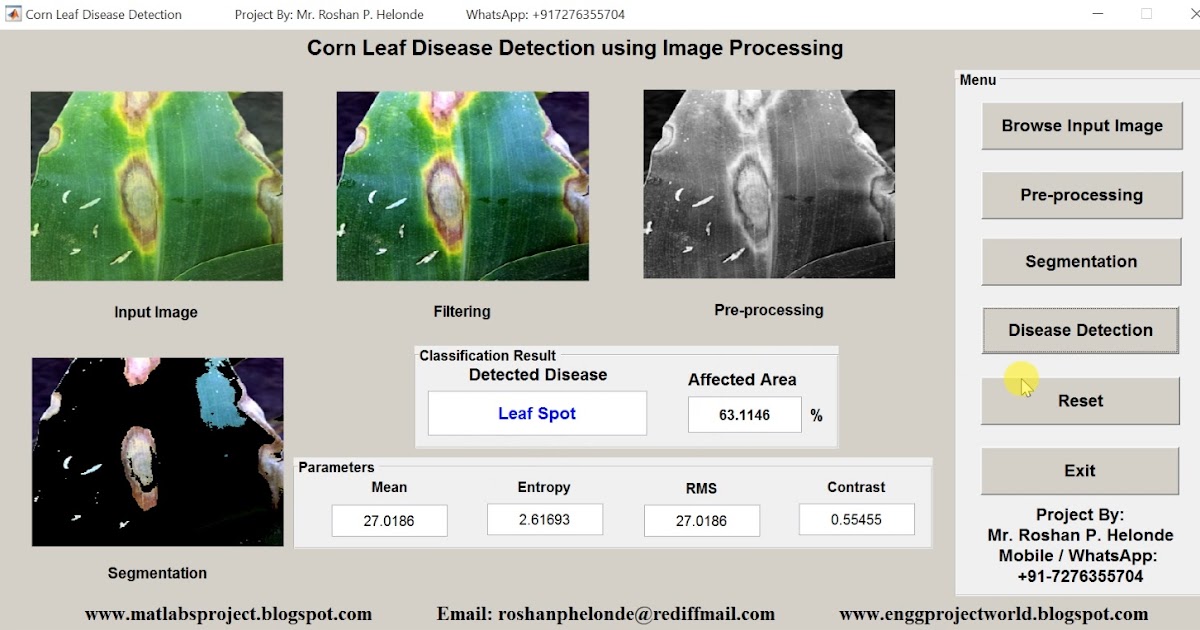 Corn Leaf Disease Detection Using Matlab Source Code ~ MATLAB PROJECTS