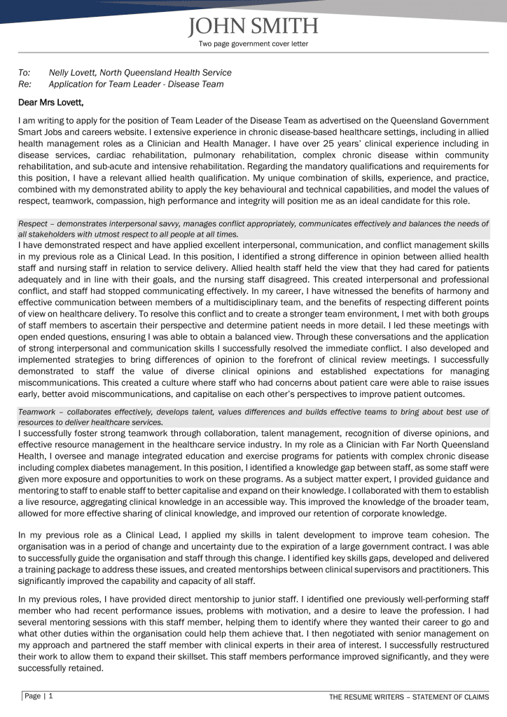 Cover Letter With Selection Criteria ~ Resume Letter