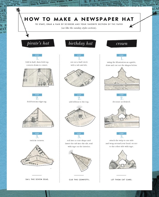 The Terrier And Lobster How To Make A Newspaper Hat From Kate Spade The Terrier And Lobster How To Make A Newspaper Hat From Kate Spade