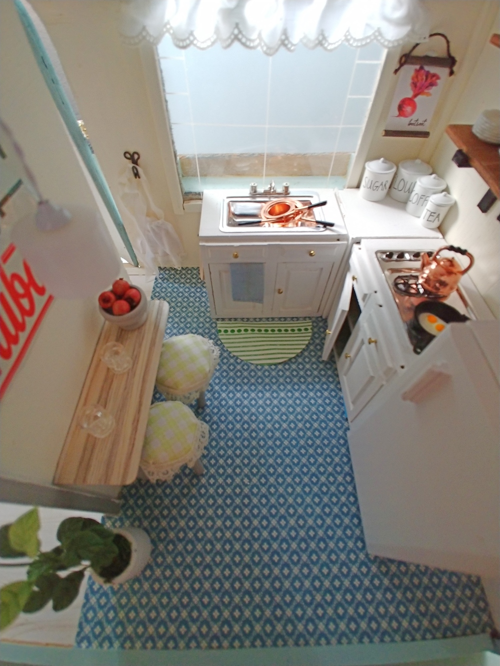 Dollhouse Kitchen Reveal - Little Vintage Cottage