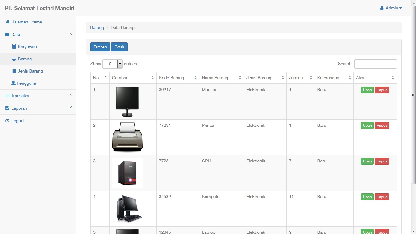 Source Code Inventaris Kantor dengan CodeIgniter PHP