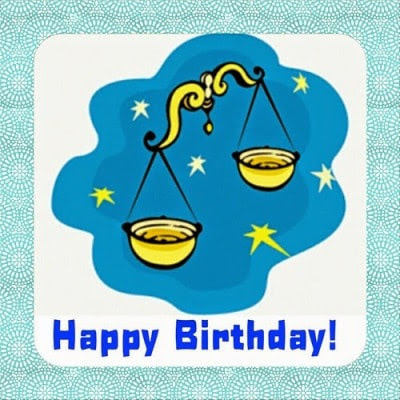 Animations a2z: Libra happy birthday cards