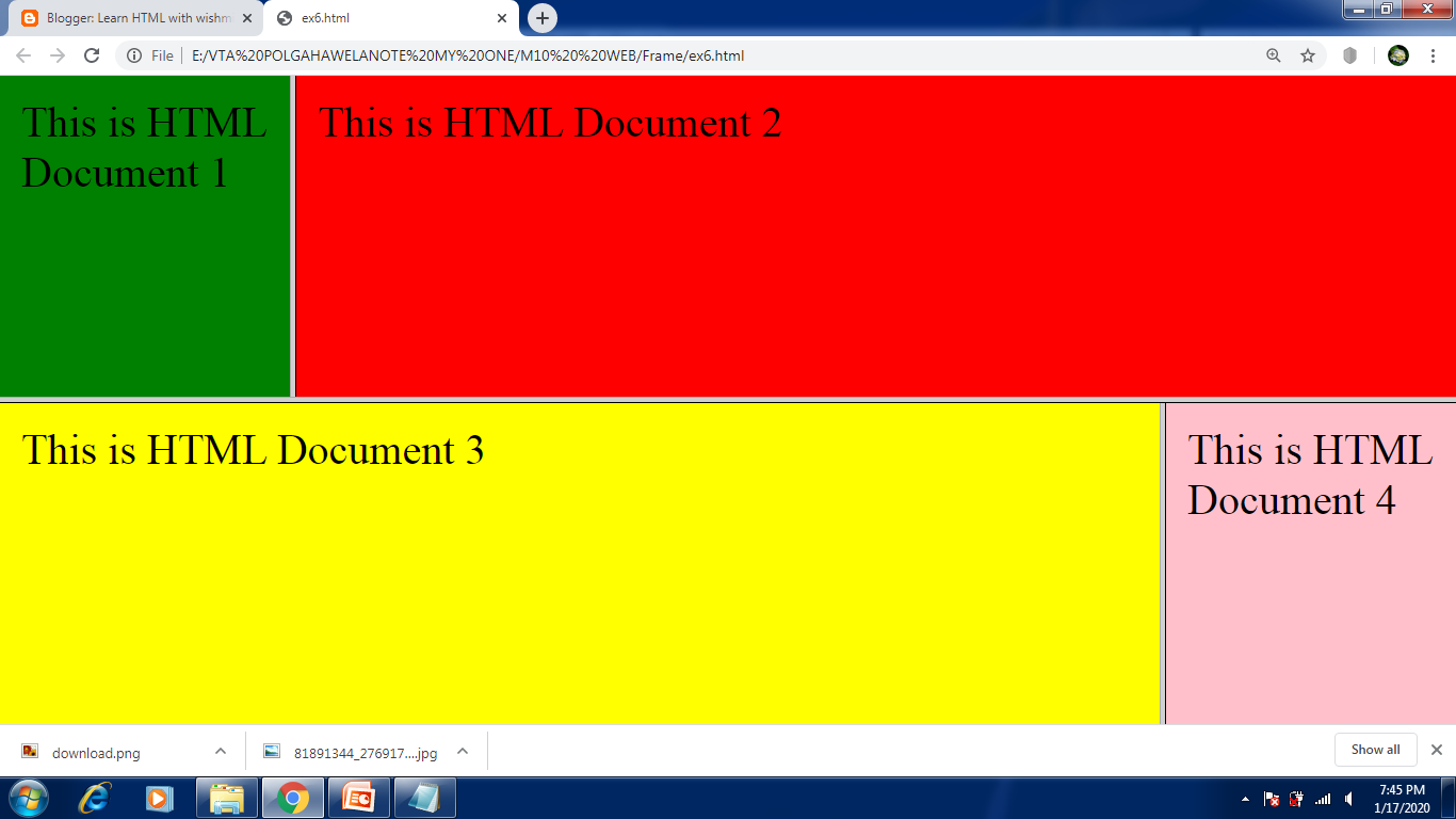 Learn Html With Wishmi Frame Set Ex5