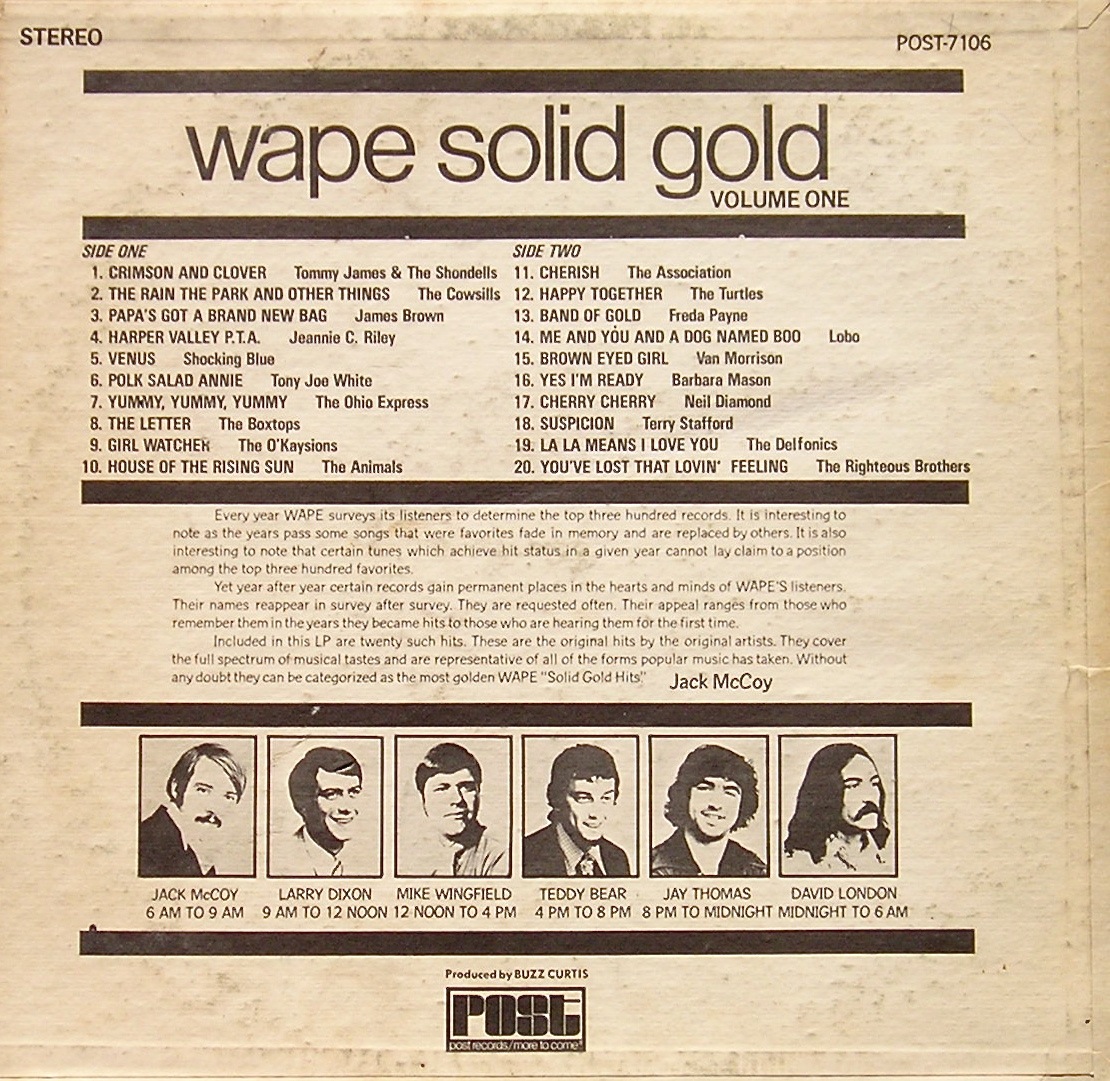 Nick's Radio Corner: WAPE Jacksonville FL Post Records Album