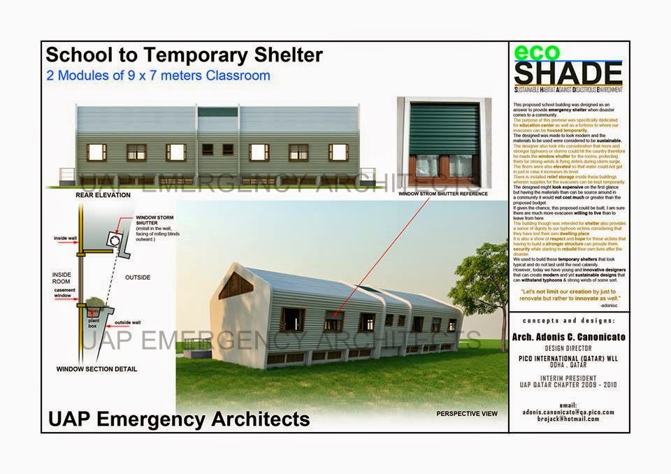 Resilient Schoolbuilding Design 1 ~ UAP Emergency Architects