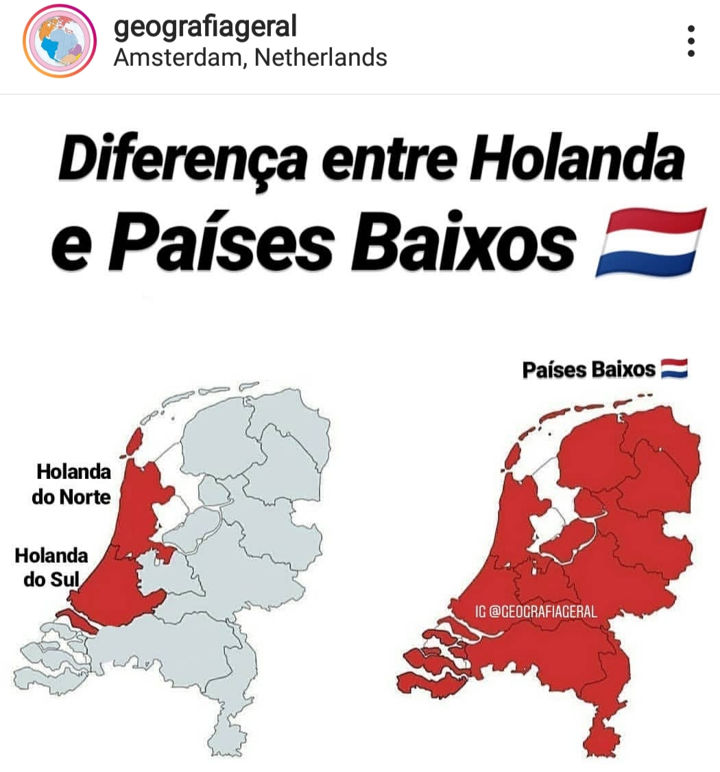 FÓRMULA GEO: Diferença entre Holanda e Países Baixos