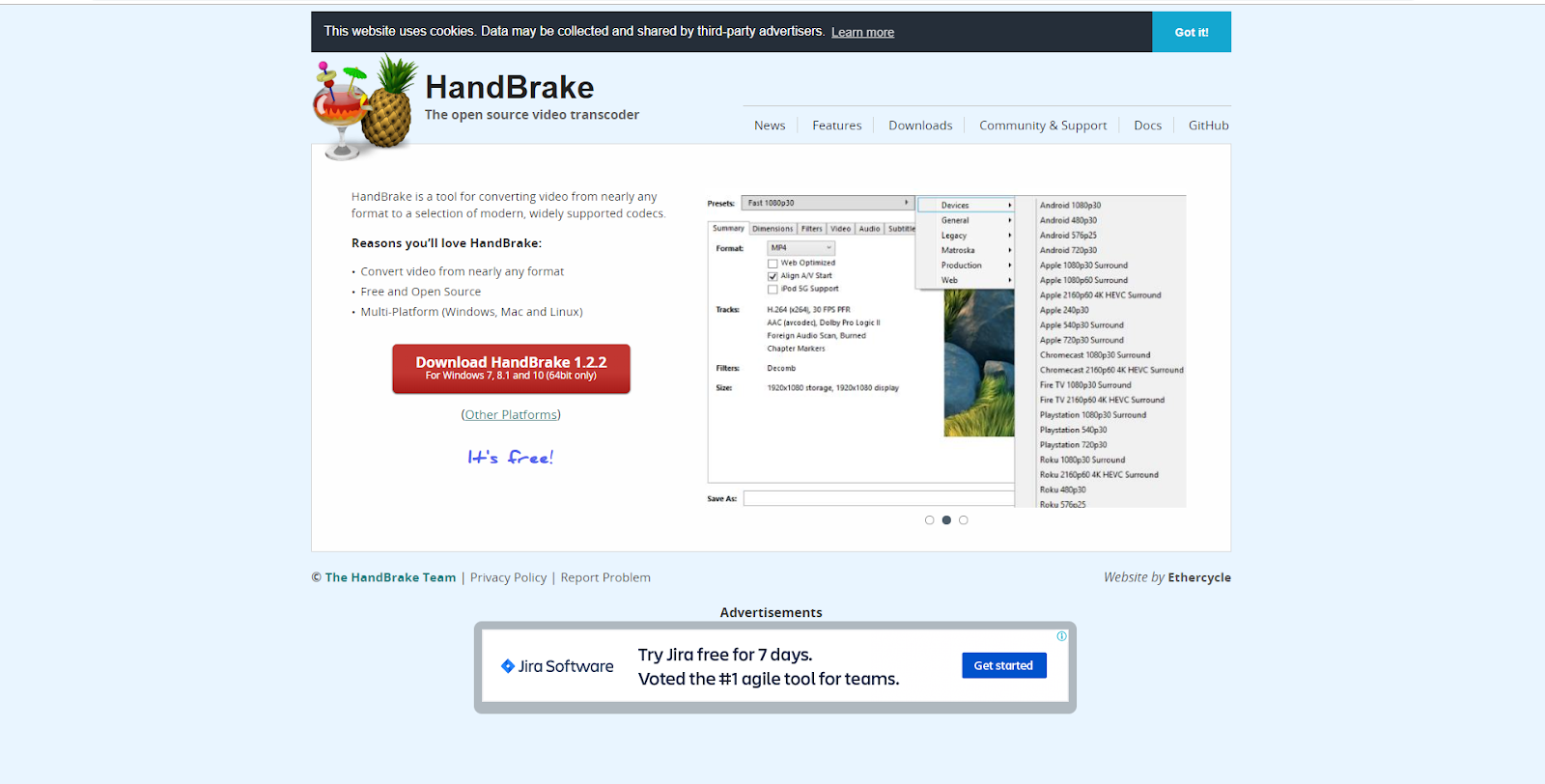 Handbrake app - velogulf