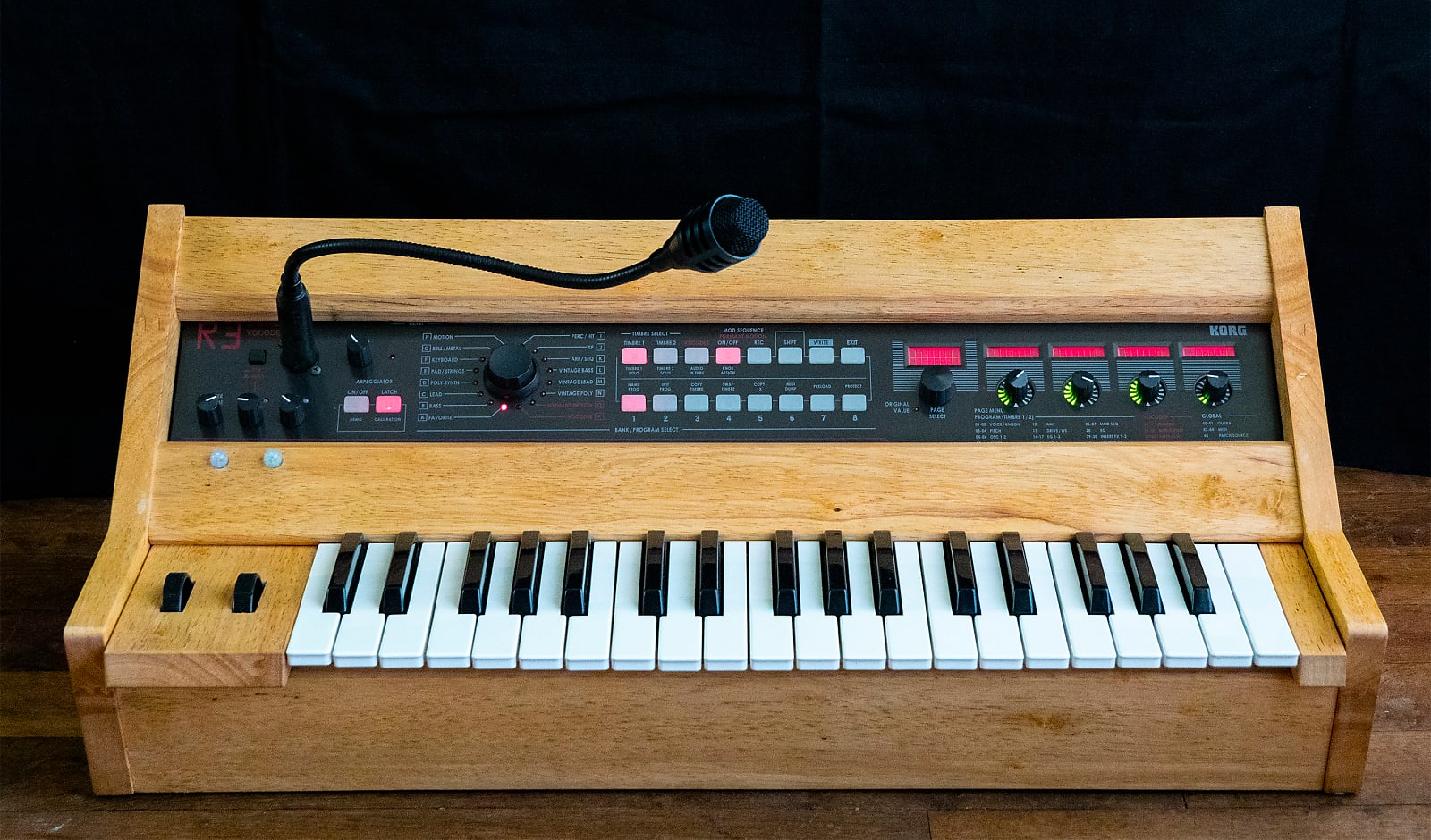 MATRIXSYNTH: Unique Korg R3 synthesizer in a custom wooden high quality ...