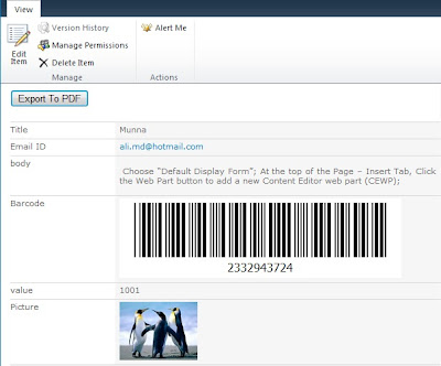 Ultimate Mantra of SharePoint: Export SharePoint ListItem to PDF file