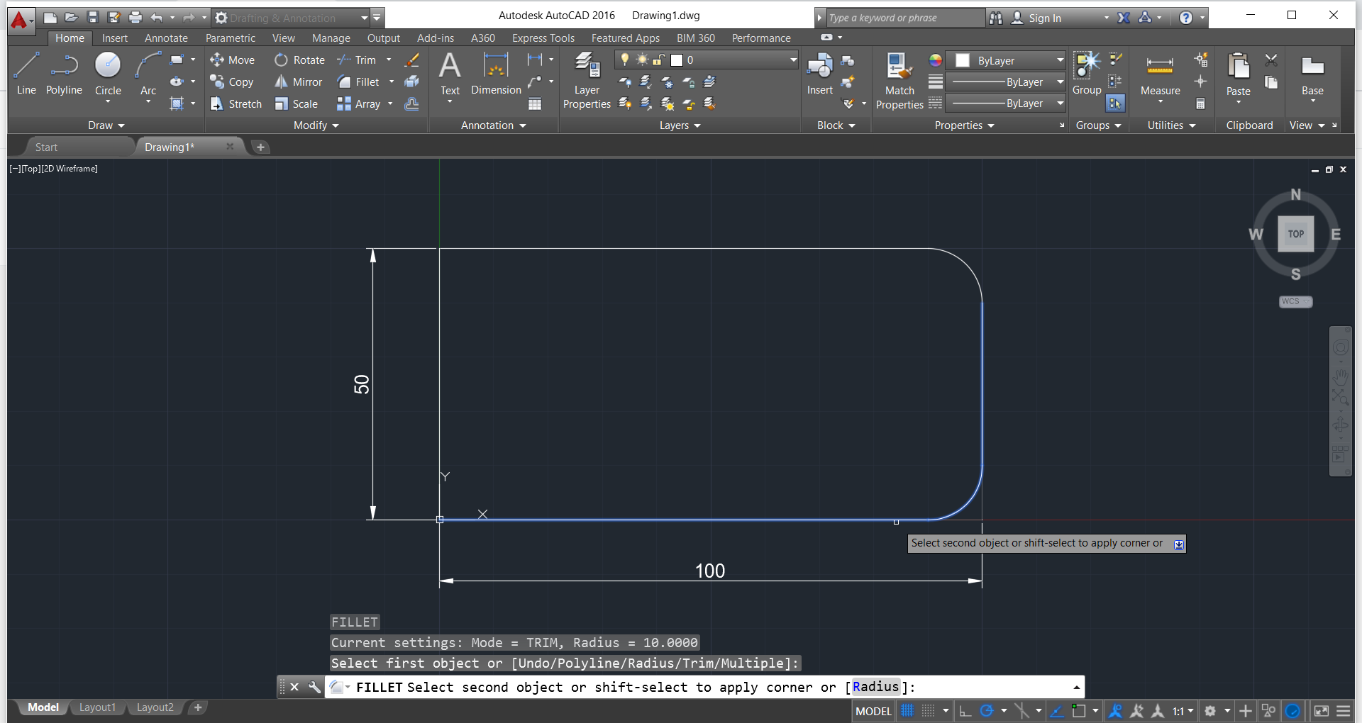 Cara Menggambar Radius Luar di "AUTO CAD"
