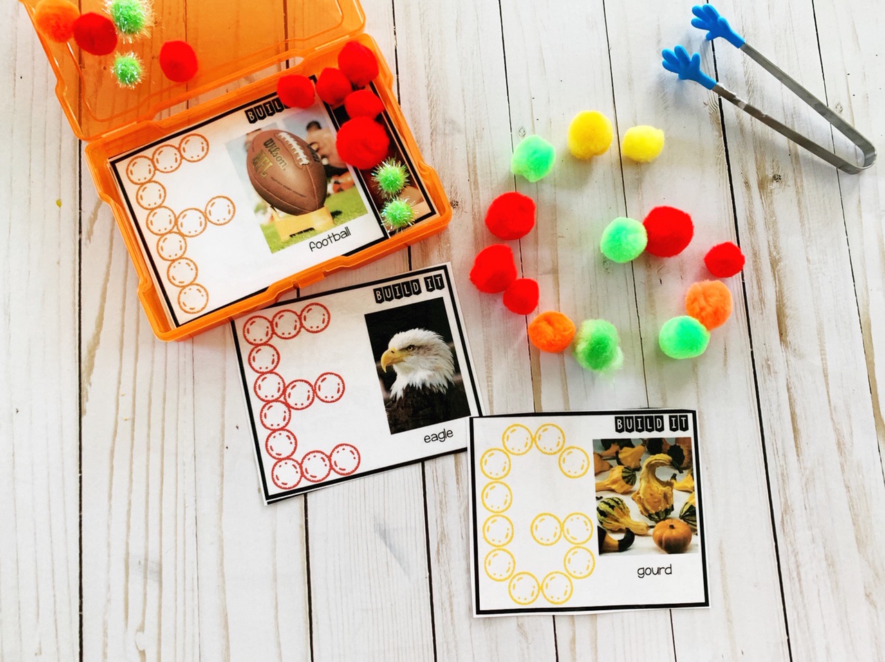 September Fine Motor Task Boxes for Preschool