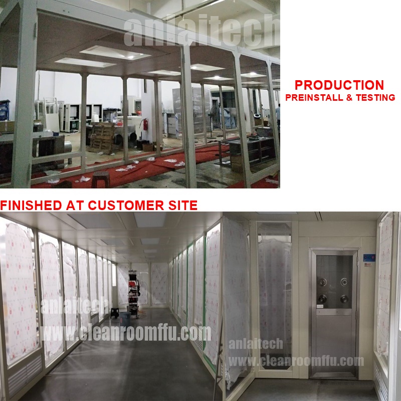China modular clean room, air shower,FFU,laminar flow bench,clean booth ...
