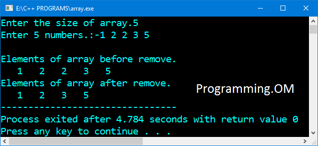Program in C and C++ to remove duplicate elements from array. Program in C and C++ to remove duplicate elements from array.