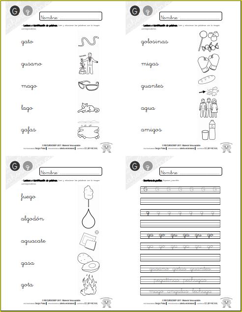 Jugando y aprendiendo juntos: Aprendo a leer y a escribir. La G