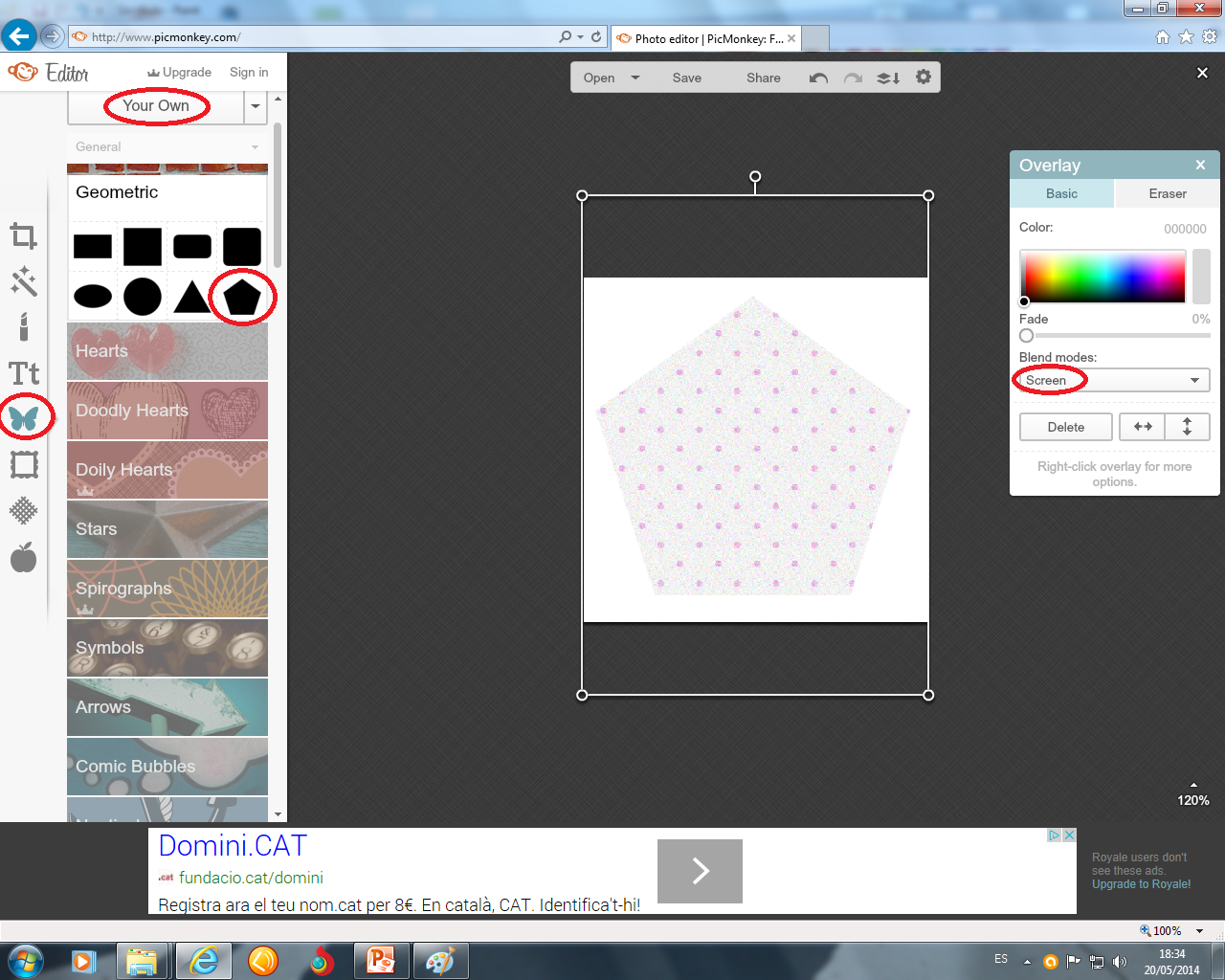Imma Creativa: Cómo rellenar formas con un patrón