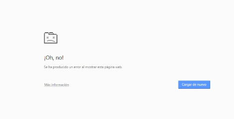 Solución en Google Chrome a "Vaya, se ha producido un error al mostrar ...