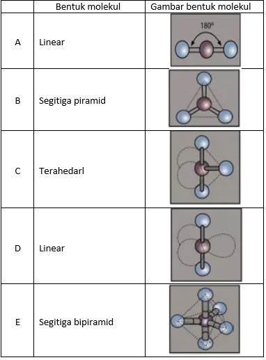 Lengkap - Contoh Soal Bentuk Molekul kelas 10 SMA/MA - Bospedia