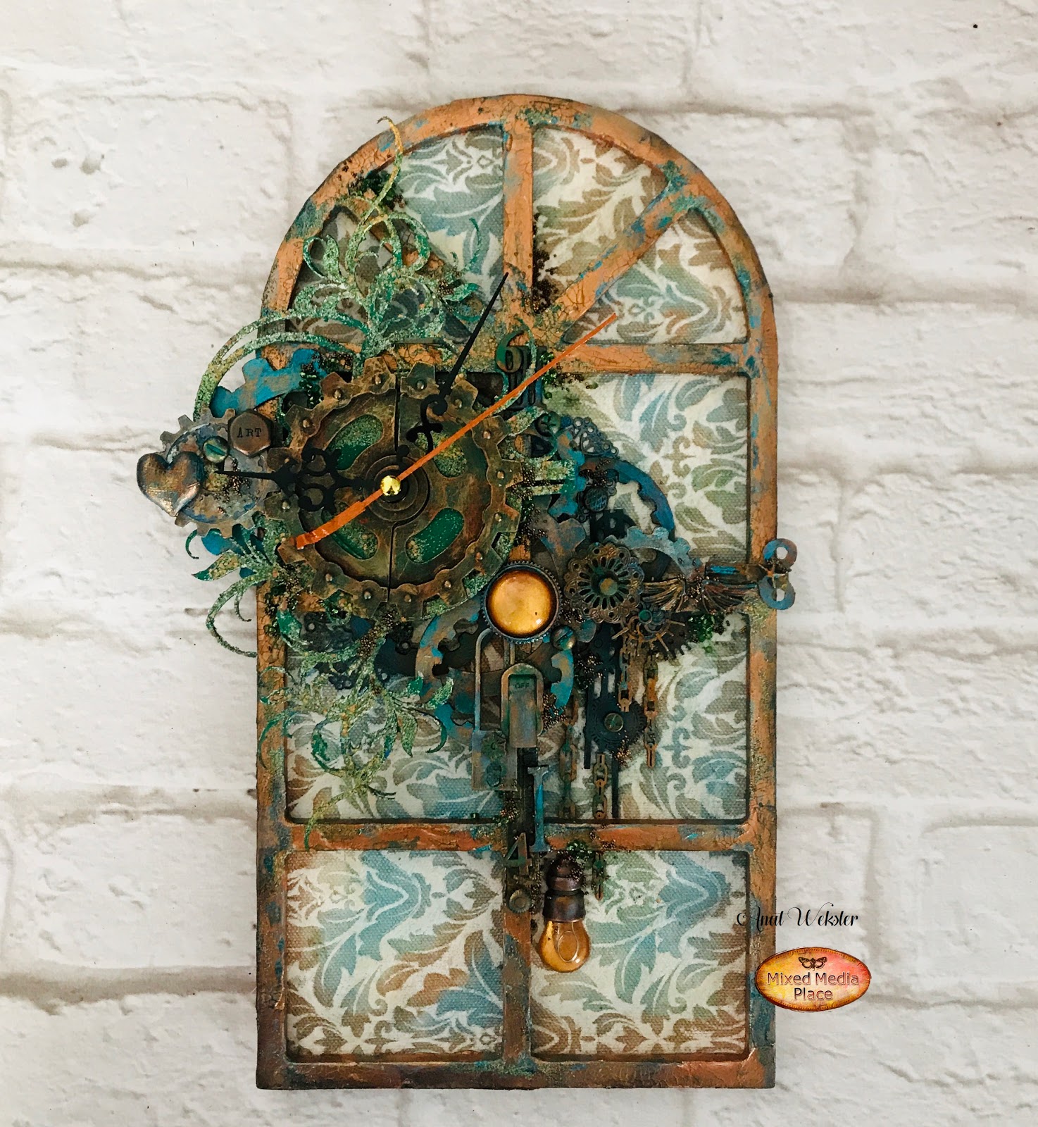 Mixed Media Place: Window Clock by Anat Weksler