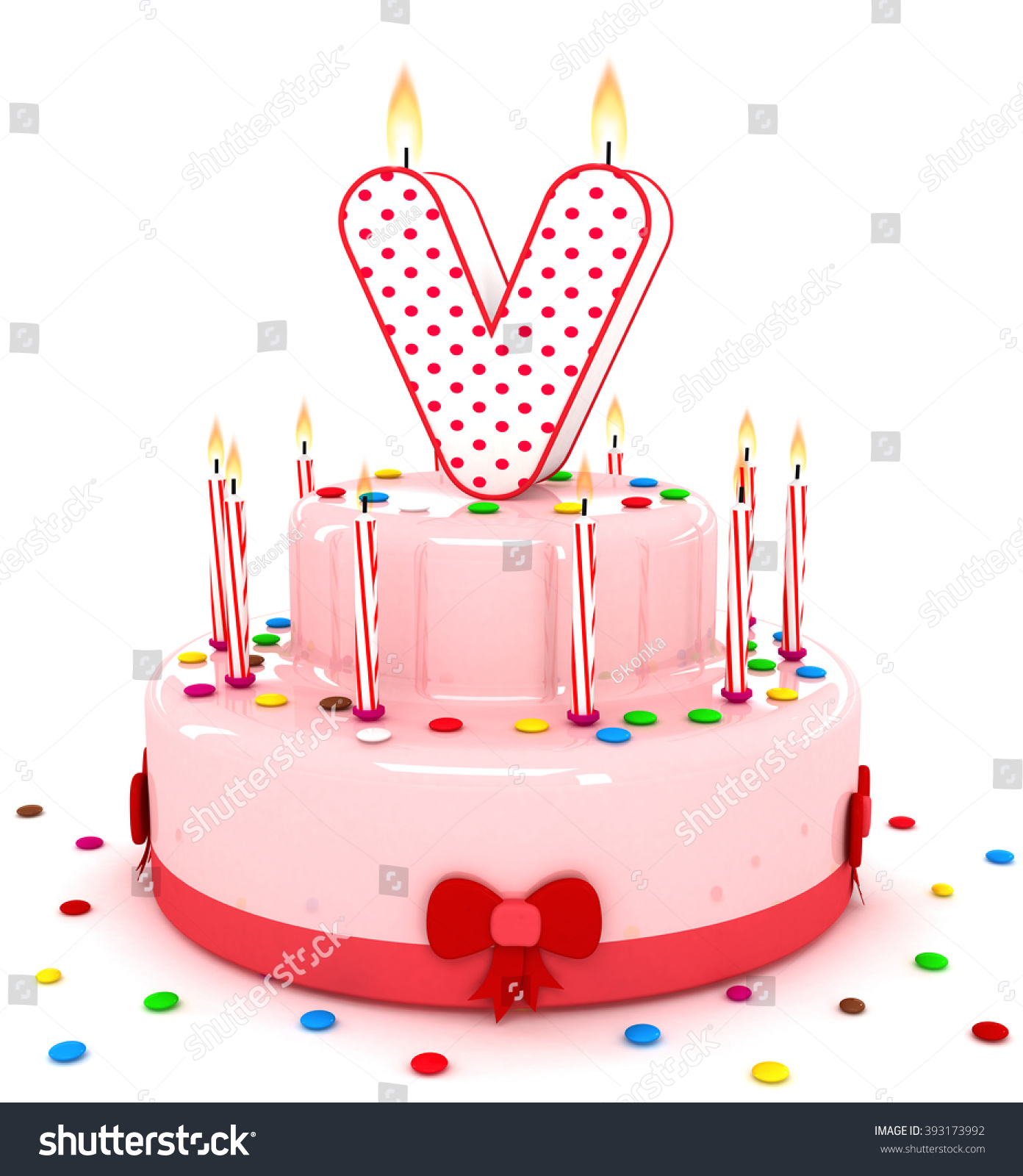 Birthday Cake With Letter V - Birthday Letter