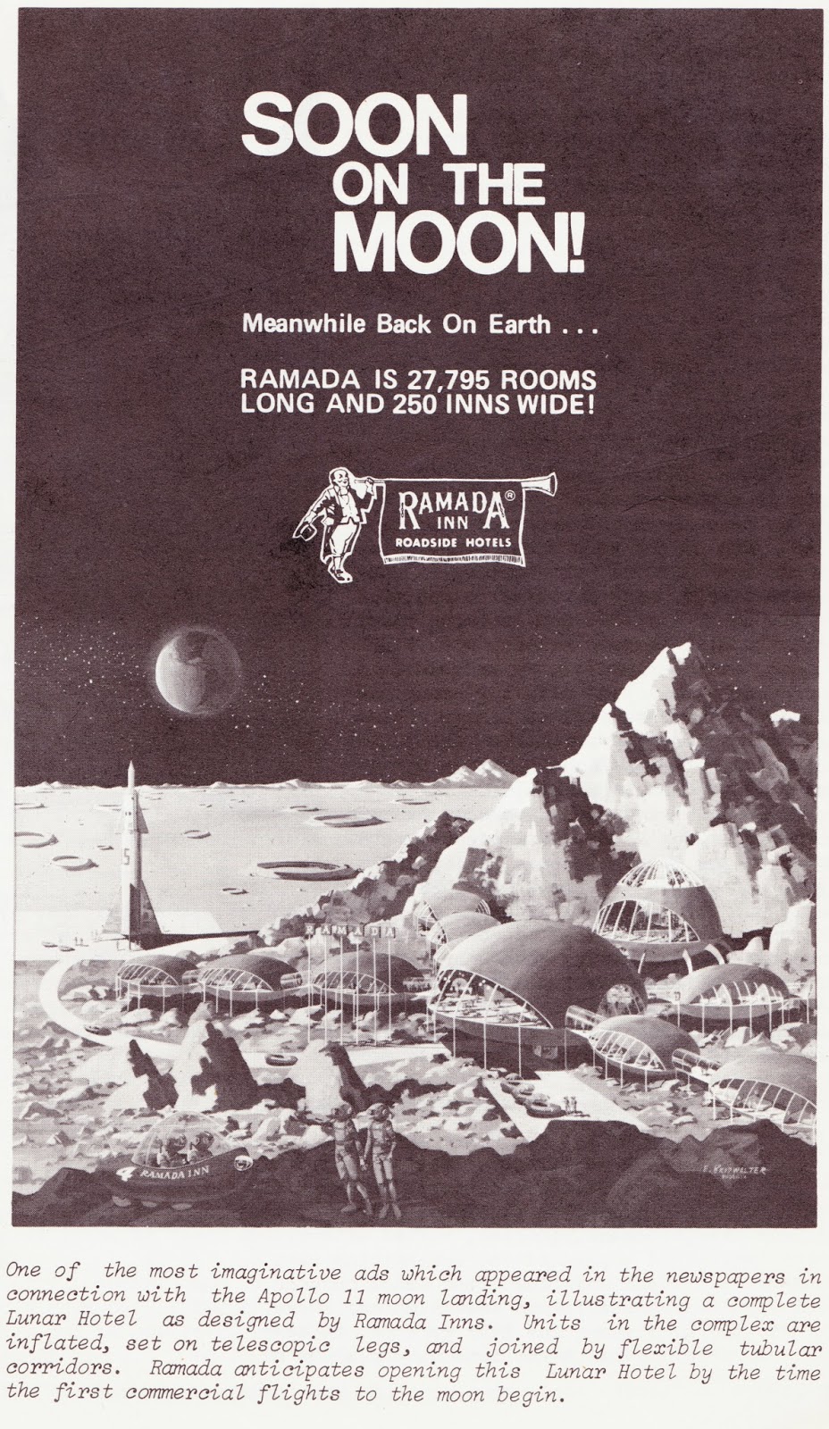 Papergreat: 1969 Ramada Inn newspaper ad to honor Apollo 11 moon landing