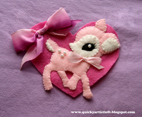 Quirky Artist Loft: Free Pattern: Felt Deer Patch