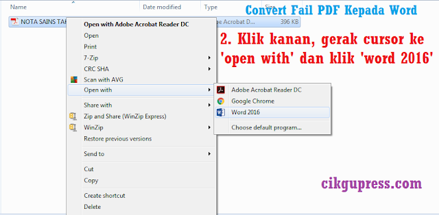 Convert Fail PDF Kepada Word
