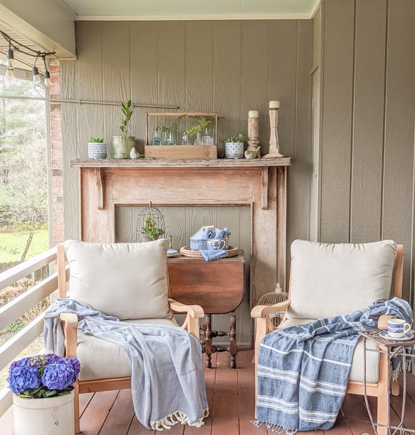 Ideas for Blue and White Deck Decor | Postcards from the Ridge