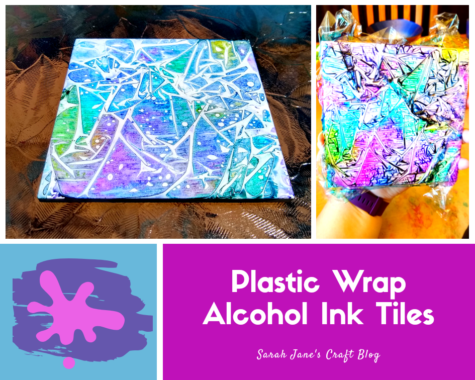 Plastic Wrap Alcohol Ink Tile