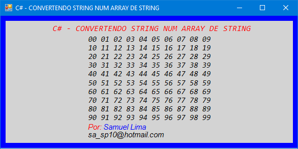 Samuel Lima - Programador C/C++/Java/JavaFX/C#: C# - convertendo string ... Samuel Lima - Programador C/C++/Java/JavaFX/C#: C# - convertendo string ...