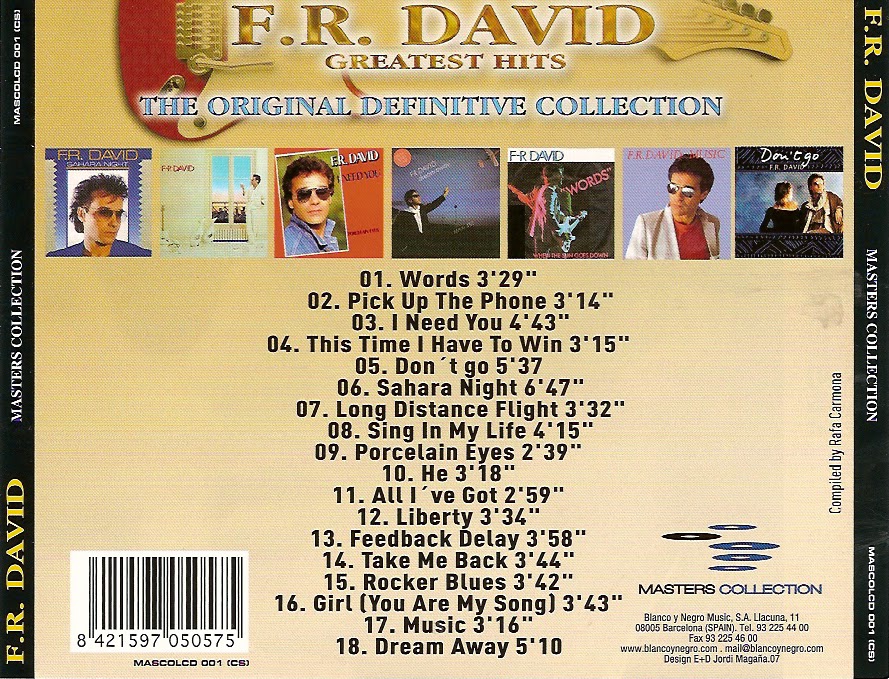 MI COLECCION DE MUSICA: F.R. David - Greatest Hits - The Original ...