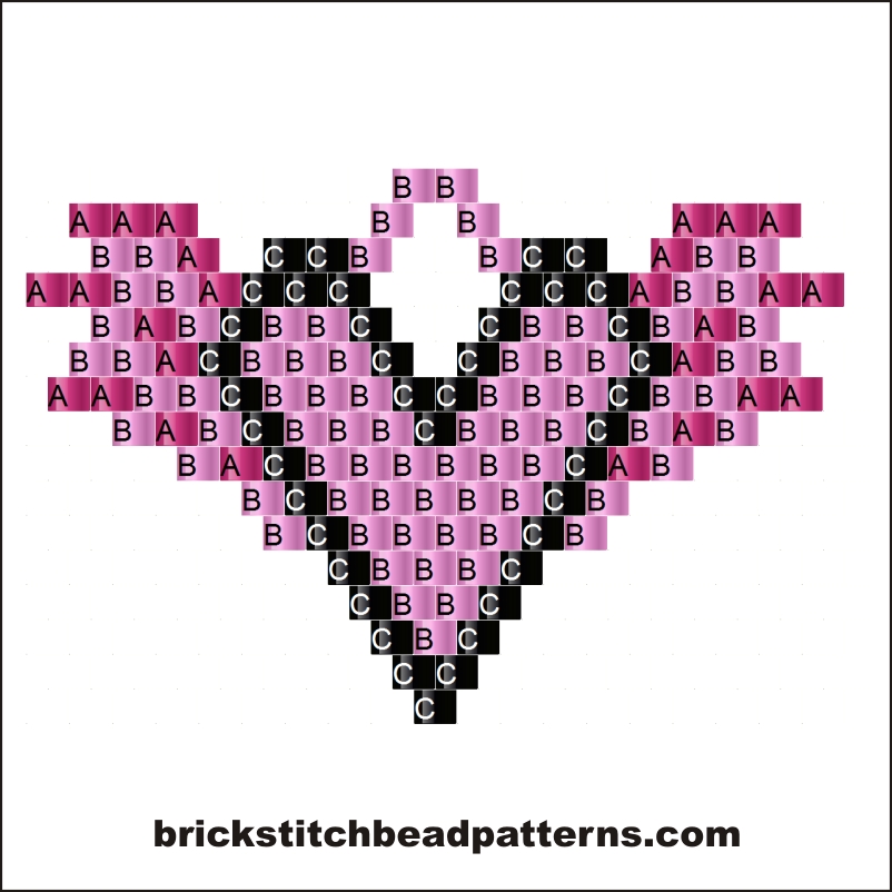 Brick Stitch Bead Patterns Journal: Winged Heart Seed Bead Earring ...