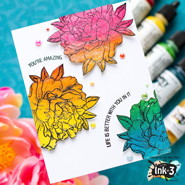 I Love Doing All Things Crafty: Rainbow Peony Friendship Card | InkOn3