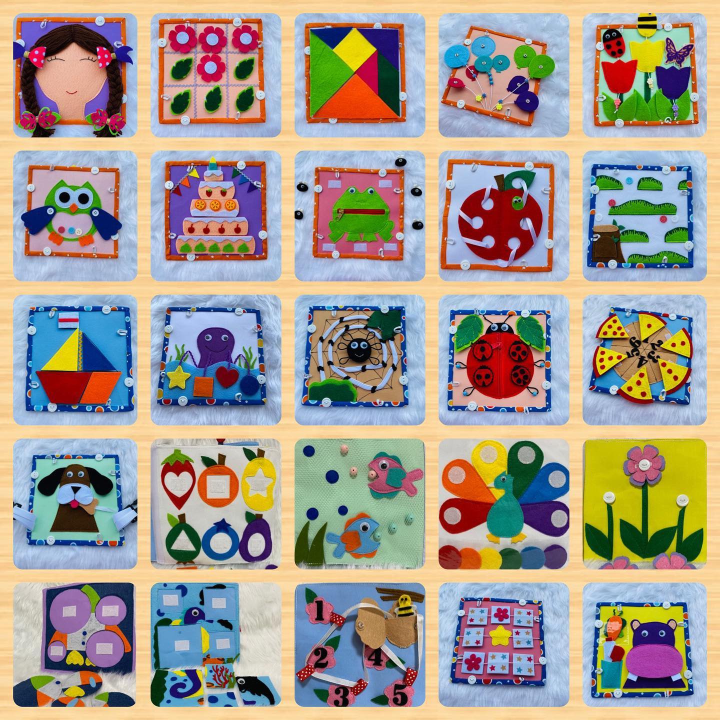 Richell: Customized quiet board / busy cube