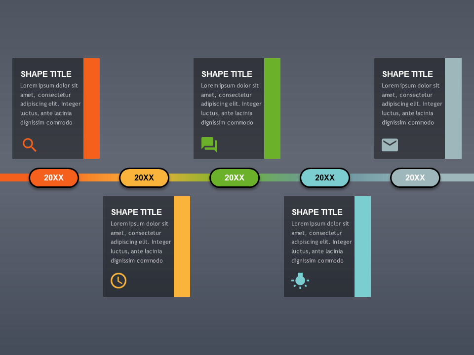 Horizontal Timeline Contents Box PowerPoint-Templates - PowerPoint Free