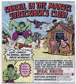 Marvel Comics of the 1980s: Marvel Comics Subscription Ads