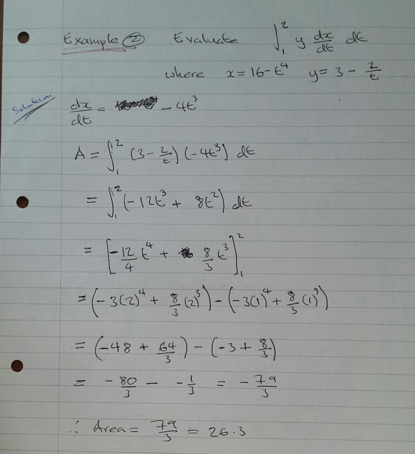 A Level Maths Notes: A2 Integration II: Parametric curves Part 1