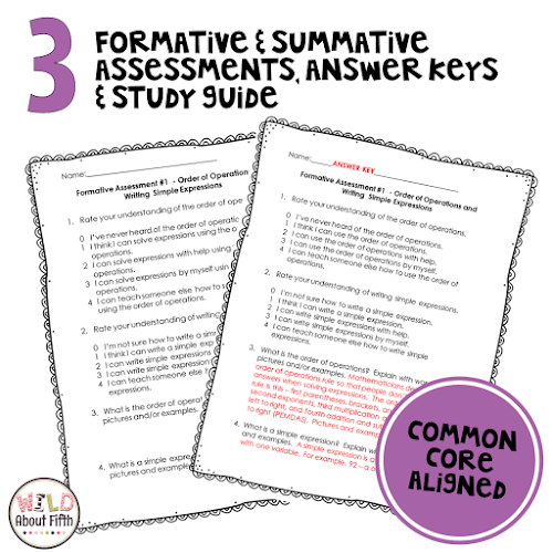 Math Workshop - Order of Operations and Writing Simple Expressions ...