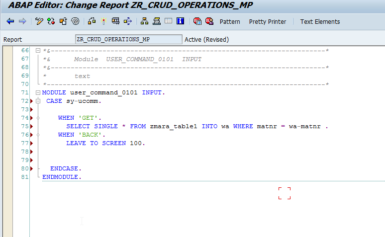 SAP ABAP Central: CRUD Operations in Module Pool