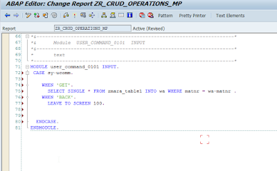 SAP ABAP Central: CRUD Operations in Module Pool