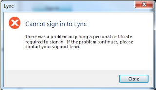 Lync Login Error - There was a Problem Acquiring a Personal Certificate ...