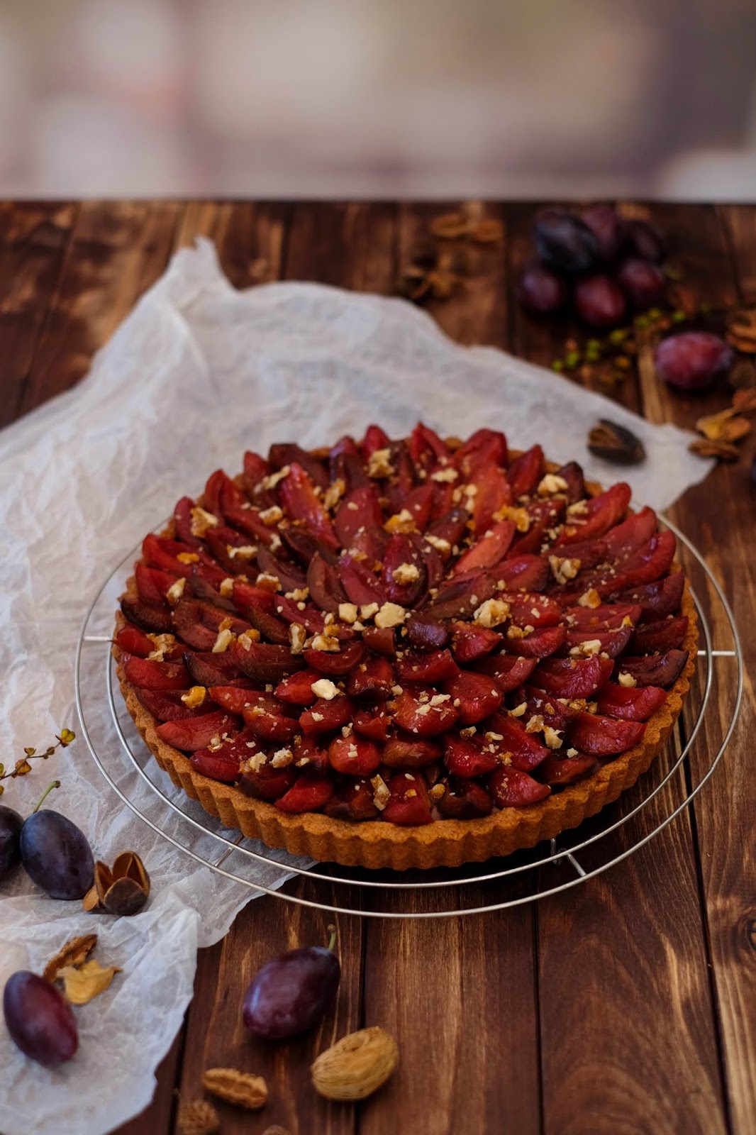 Portwein Pflaumen Tarte mit Nougat Pudding | Marion's Kaffeeklatsch