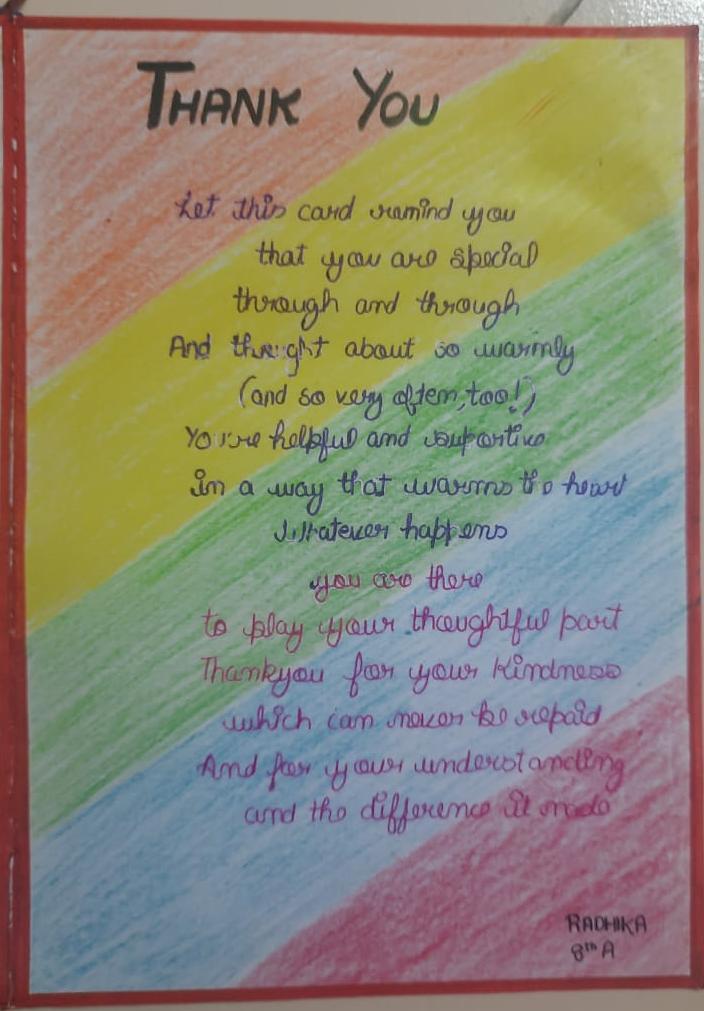 Poems written by students on teacher's day