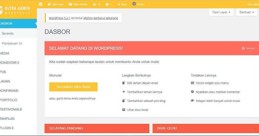 Mengubah Tampilan Dashboard Wordpress Jadi Lebih Keren - Rumah IT