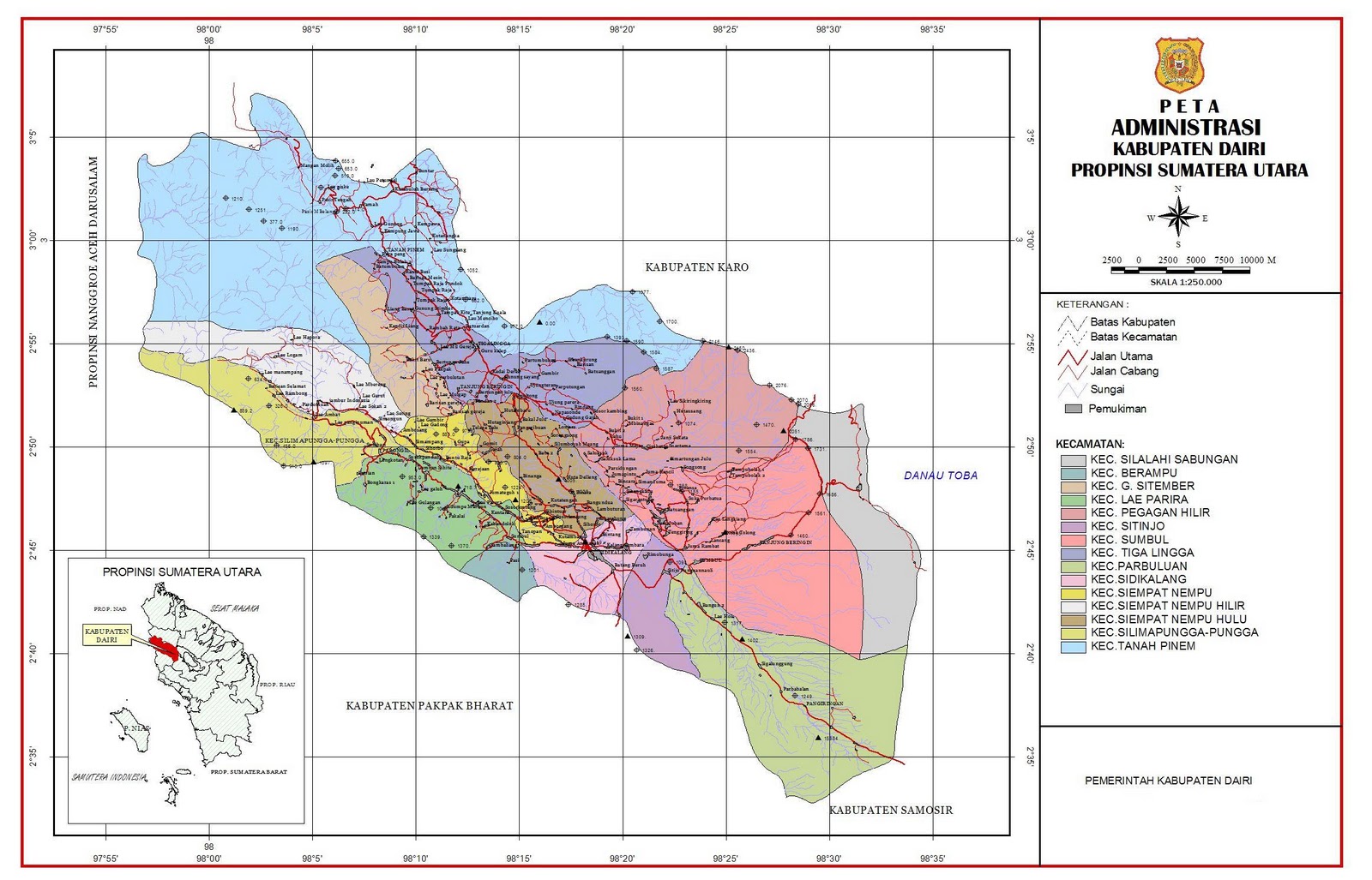 Dinas Pertambangan dan Energi Kabupaten Dairi: MAPS