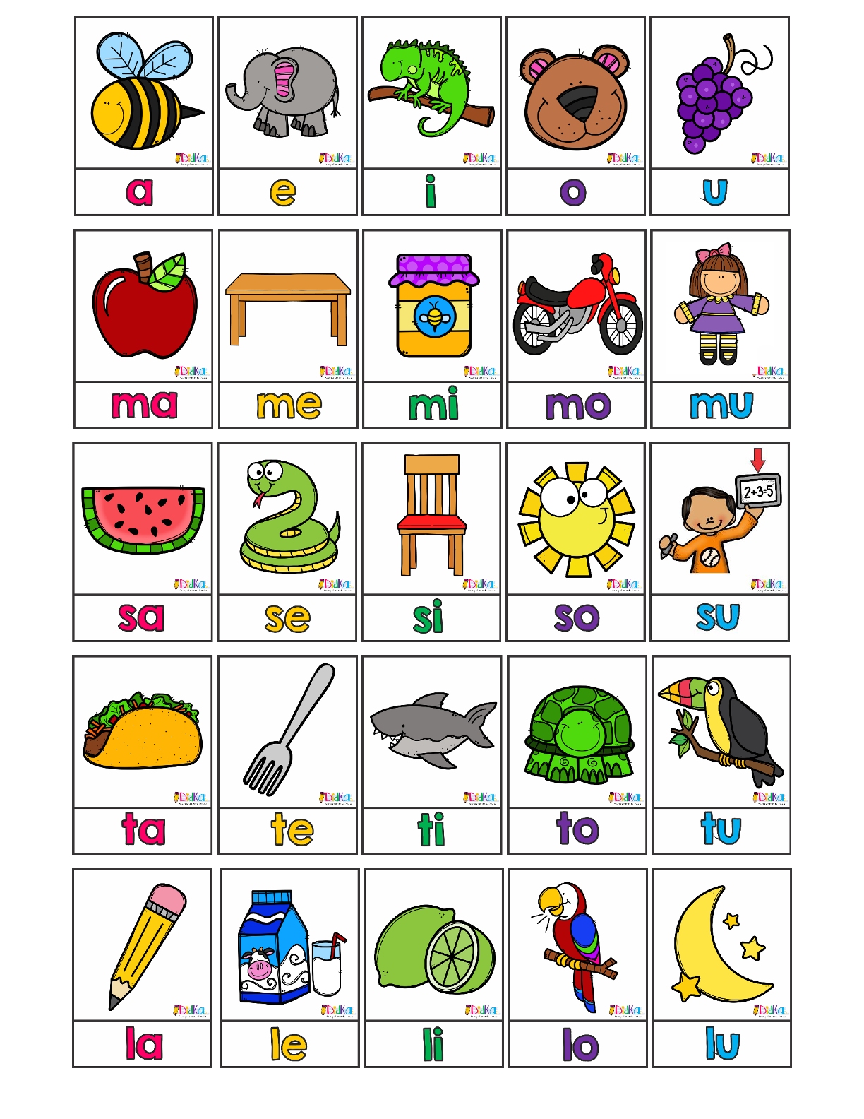 Silabario Con Imágenes A84