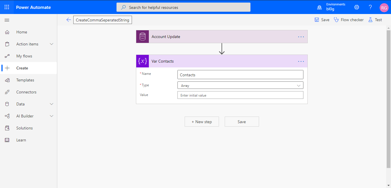 Creating Comma Separated String Using Array Collection In Microsoft Flow