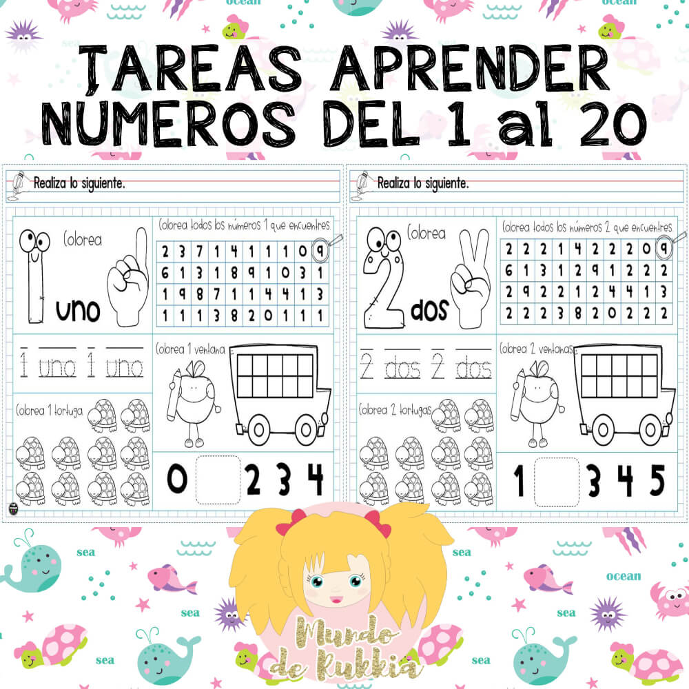 Cuaderno de Tareas para Aprender los Números | Mundo de Rukkia