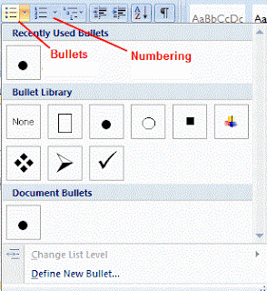Inserting Bullets and Numbering | My Teacher