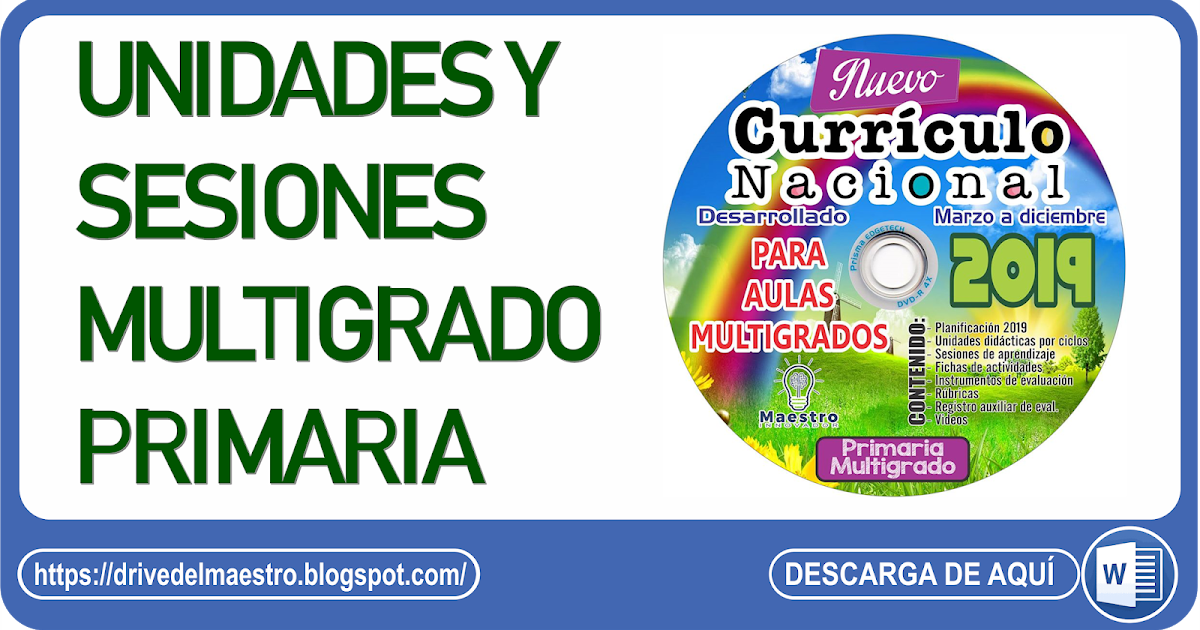 UNIDADES Y SESIONES PARA AULAS MULTIGRADO PRIMARIA - DRIVE DEL MAESTRO